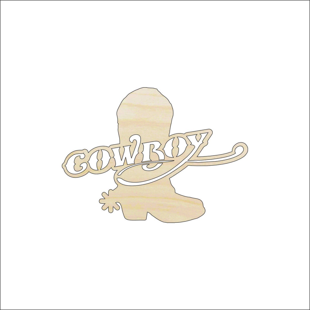 Cowboy Boot - Laser Cut Out Unfinished Wood Shape Craft Supply PPL146 ...