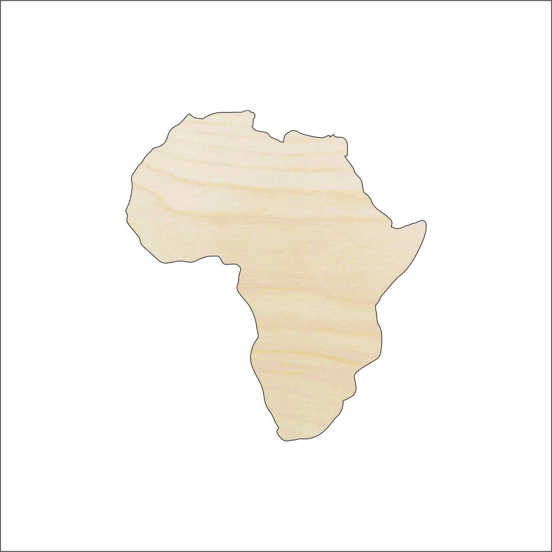 Continent Africa - Laser Cut Out Unfinished Wood Shape Craft Supply ...