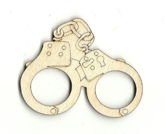 Handcuffs Laser Cut Out Unfinished Wood Shape Craft Supply | Etsy