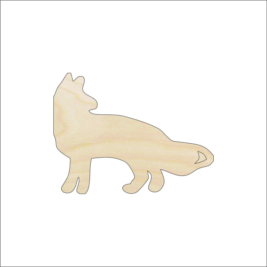 Fox Unfinished Laser Cut Out Wood Shape Craft Supply FOX4 - Etsy