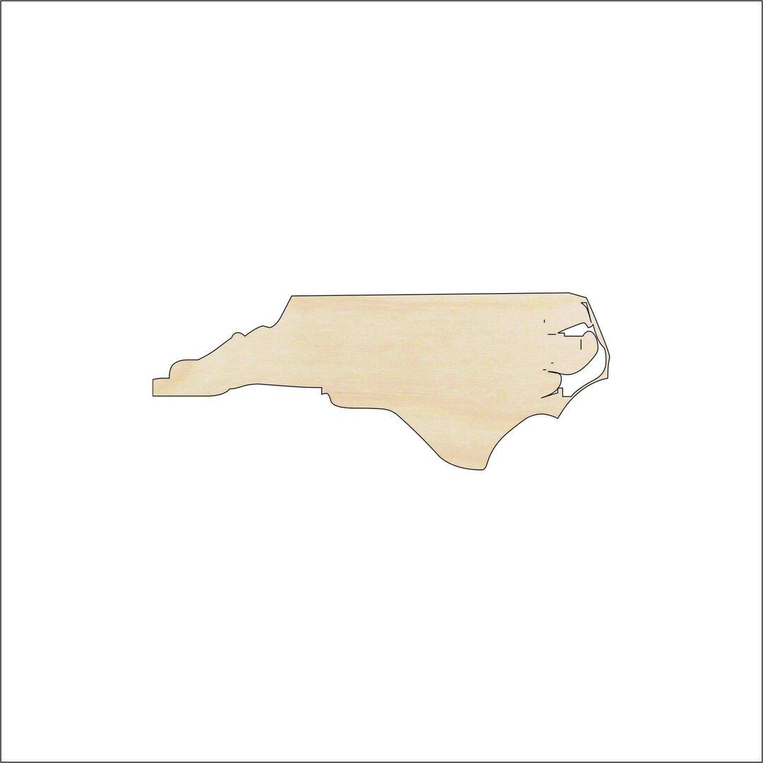 North Carolina Laser Cut Out Unfinished Wood Shape Craft Supply STAT81 ...