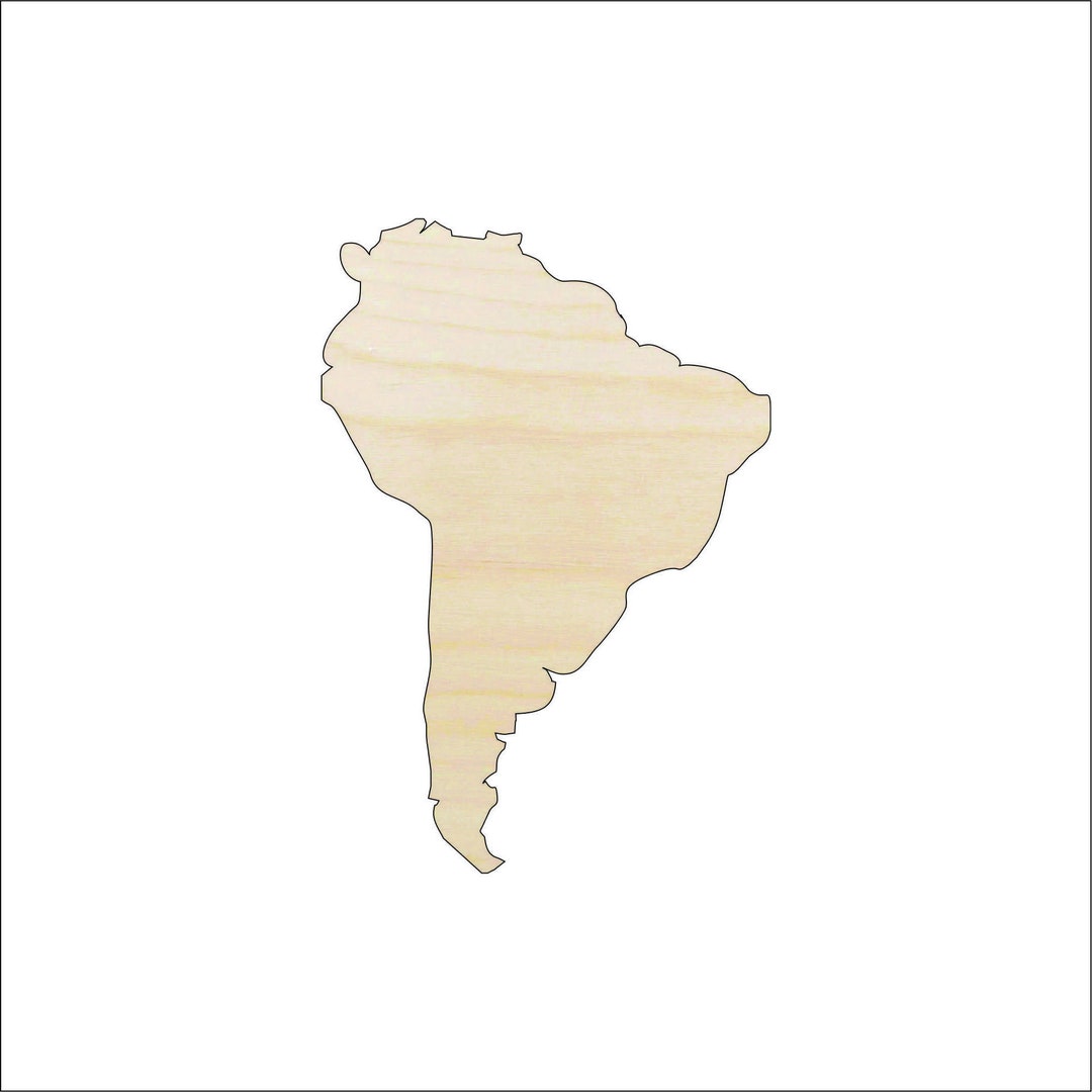 Continent South America - Laser Cut Out Unfinished Wood Shape Craft ...