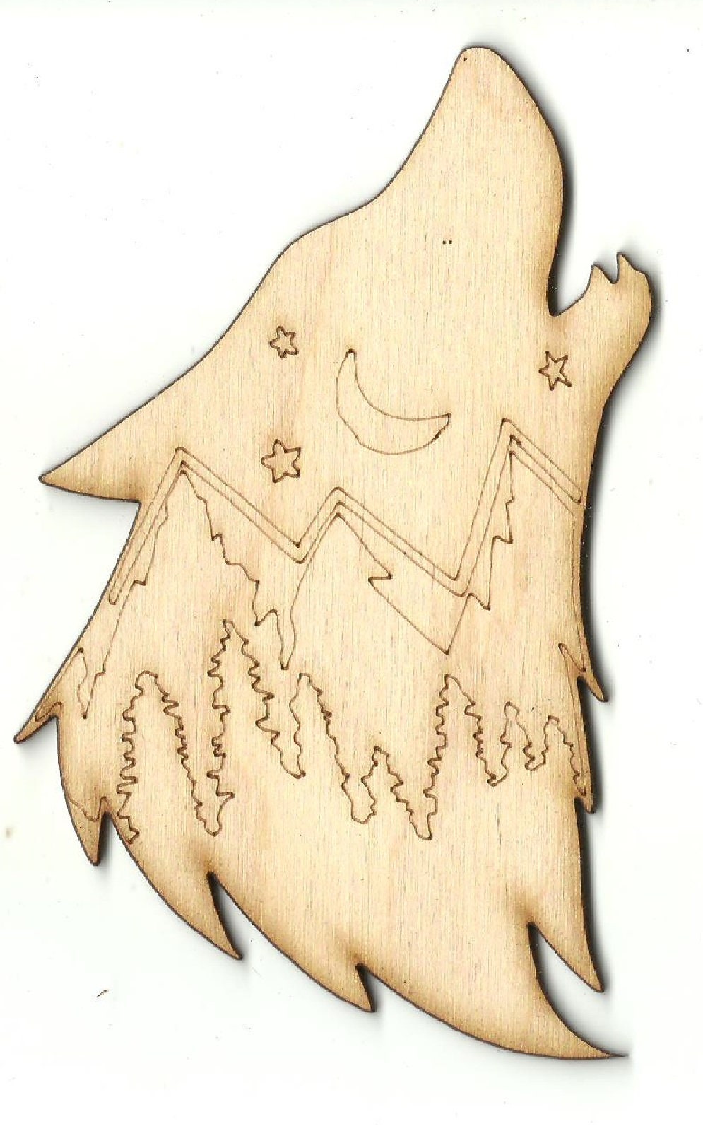 Howling Wolf Laser Cut Out Unfinished Wood Shape Craft | Etsy