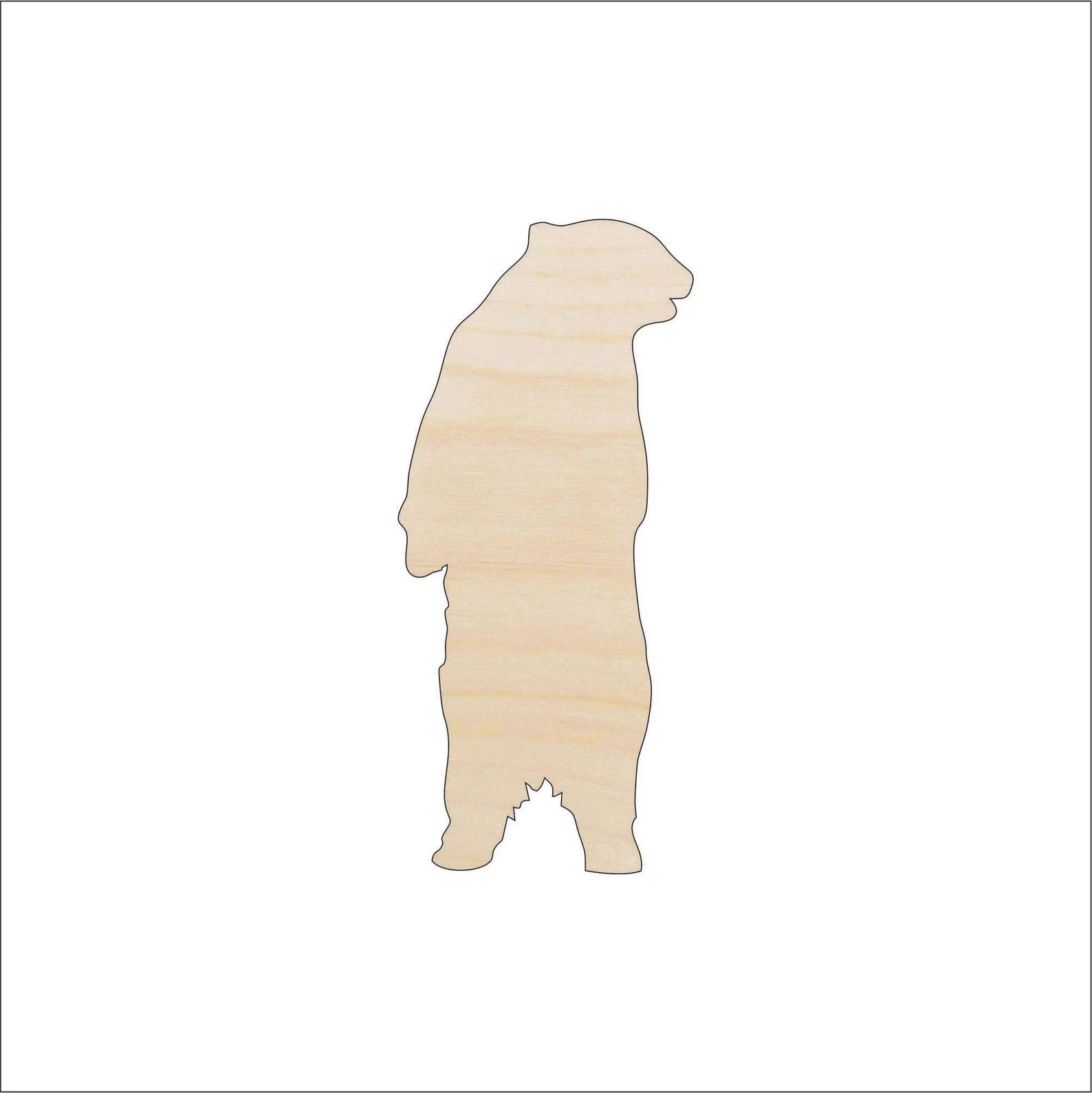 Bear Wood Craft Shape – Laser Cut Baltic Birch Unfinished DIY Art ...