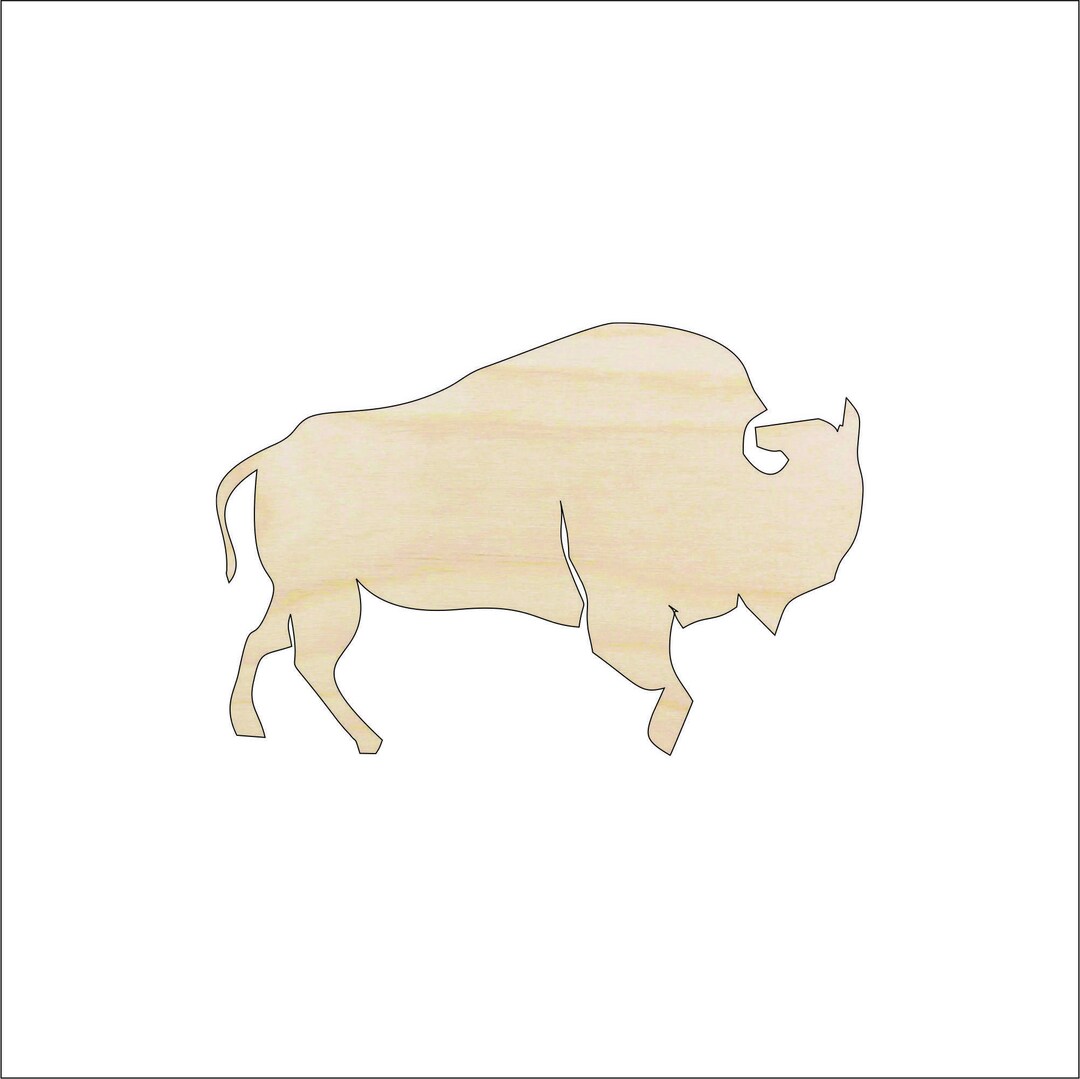 Walking Bison Buffalo - Laser Cut Out Unfinished Wood Shapes Craft ...