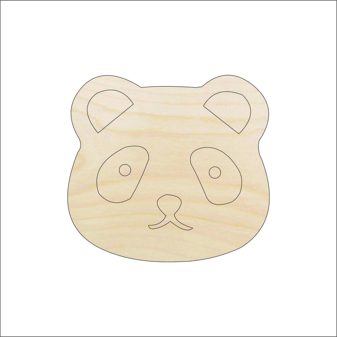 Bear Panda Laser Cut Out Unfinished Wood Shape Craft Supply BER37 - Etsy