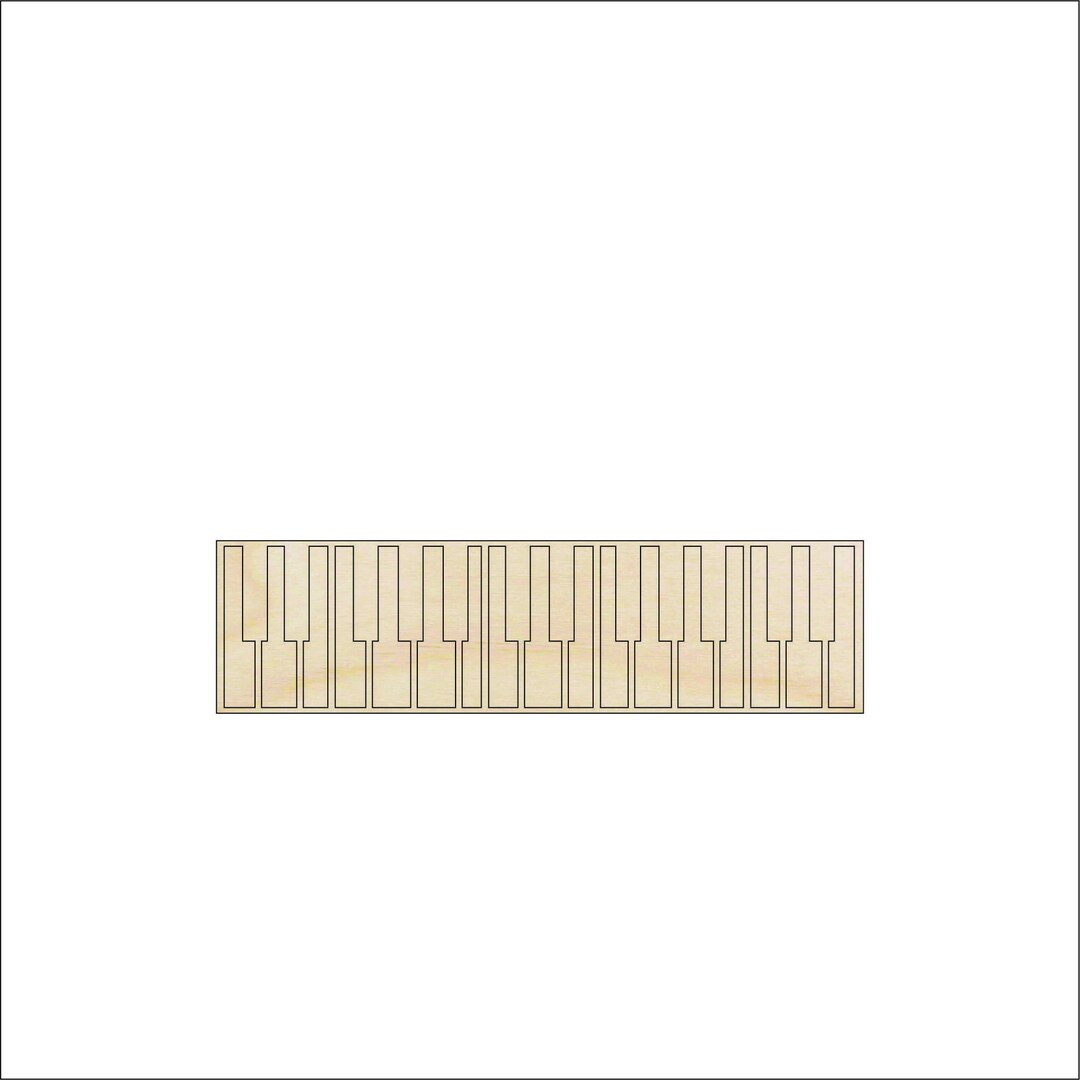 Music Keyboard - Laser Cut Out Unfinished Wood Shape Craft Supply MSC52 ...