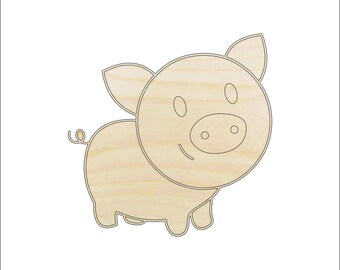 Pig Laser Cut Out Wood Shape Craft Supply Woodcraft Cutout - Etsy