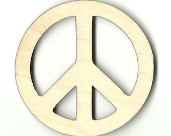 Peace Sign Laser Cut Out Unfinished Wood Shap Craft Supply | Etsy