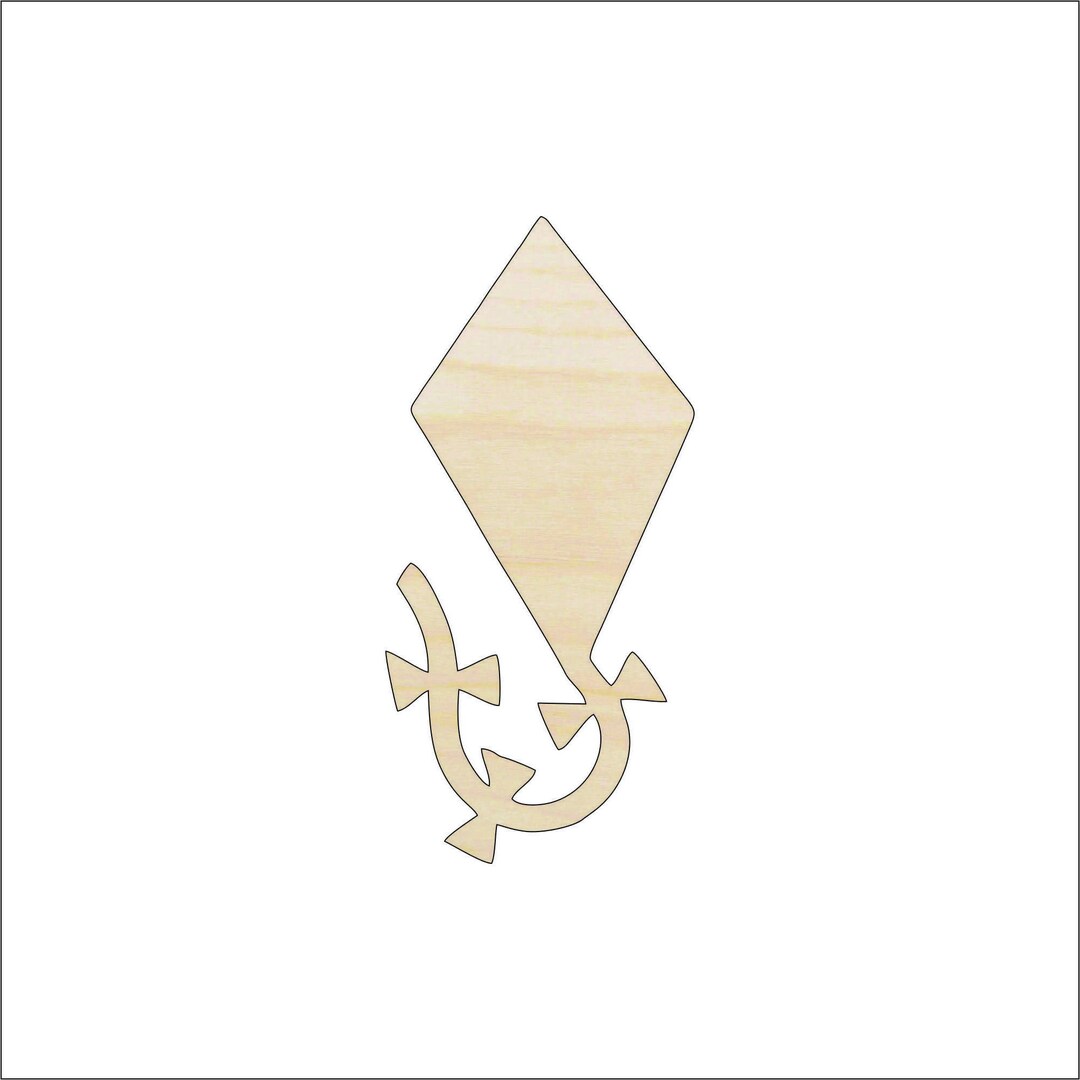 Kite Toy - Wood Craft Shape Laser Cut Out & Unfinished DIY Craft Supply ...