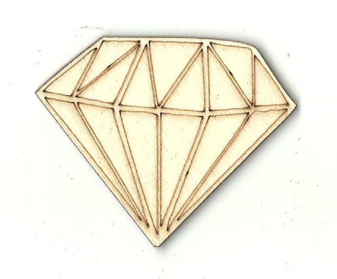 Diamond Laser Cut Out Unfinished Wood Shape Craft Supply - Etsy