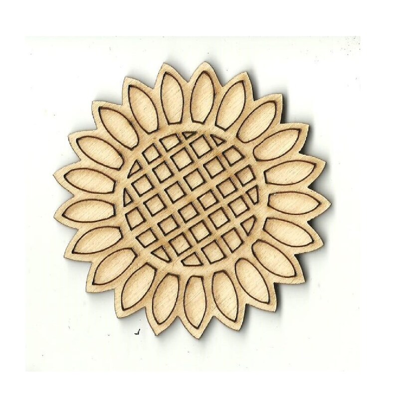 Sunflower Laser Cut Out Unfinished Wood Shape Craft Supply - Etsy