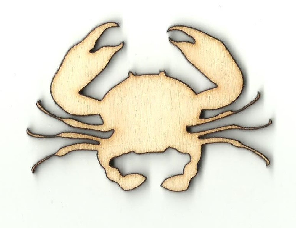 Crab Laser Cut Out Unfinished Wood Shape Craft Supply SEA48 | Etsy
