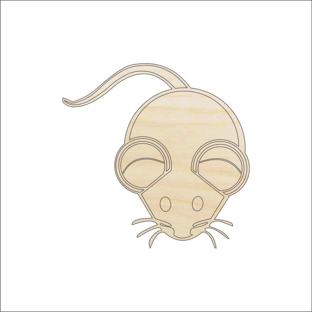 Mouse - Laser Cut Out Unfinished Wood Shape Craft Supply RDT7 - Etsy