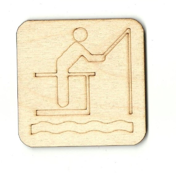 Fishing Sign Laser Cut Out Unfinished Wood Shape Craft Supply | Etsy