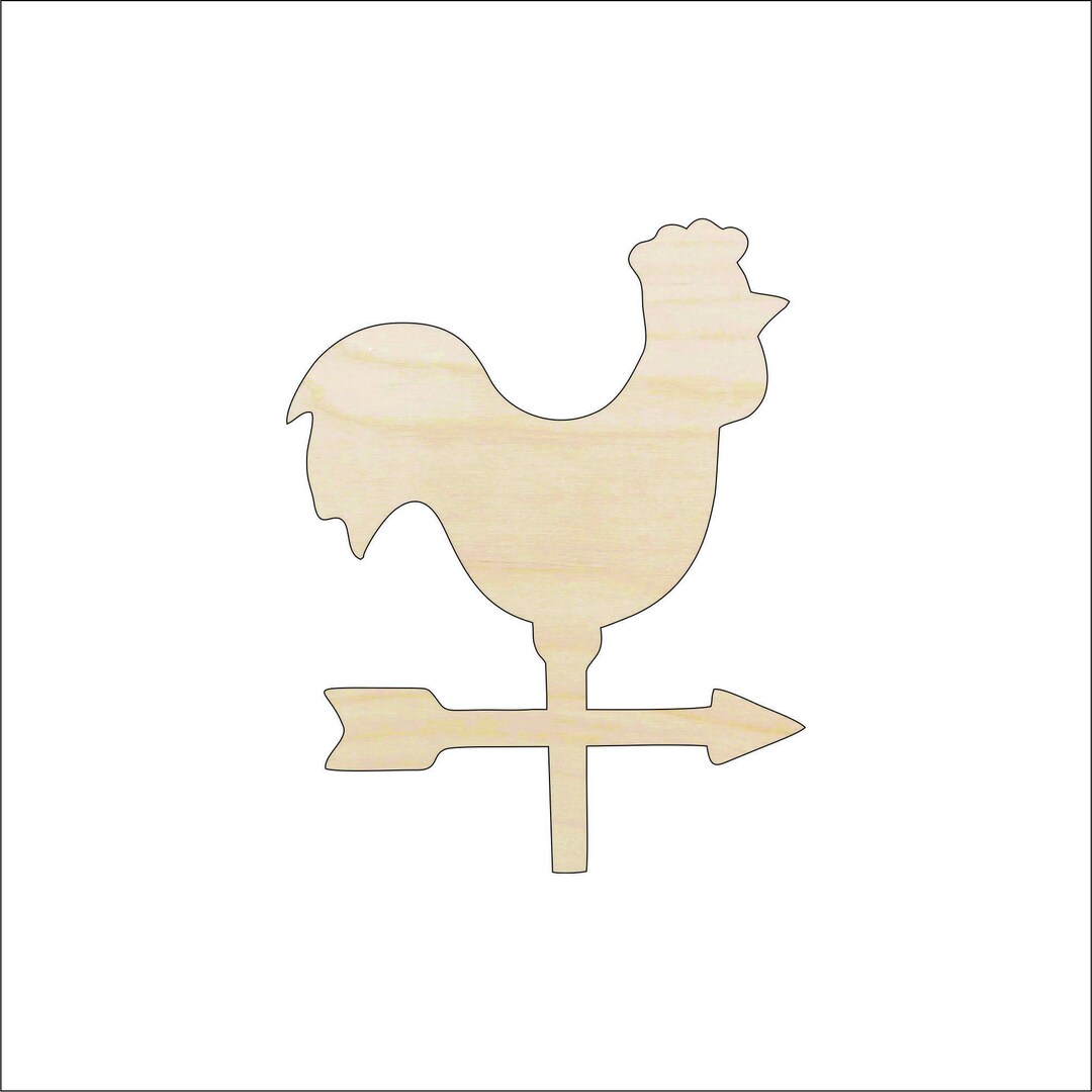 Rooster Weather Vane - Wood Craft Shape Laser Cut Out & Unfinished DIY ...