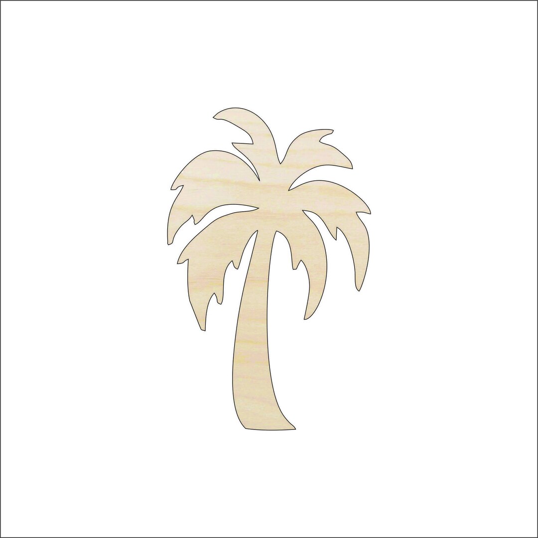Palm Tree Wood Craft Shape - Laser Cut Baltic Birch Unfinished DIY Art ...