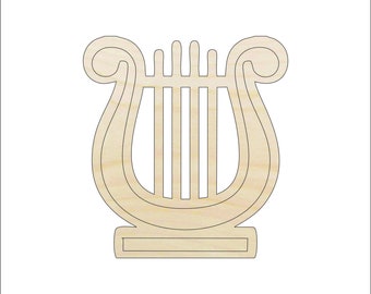 Lyre Musical Instrument Laser Cut Out Unfinished Wood Shape Craft ...