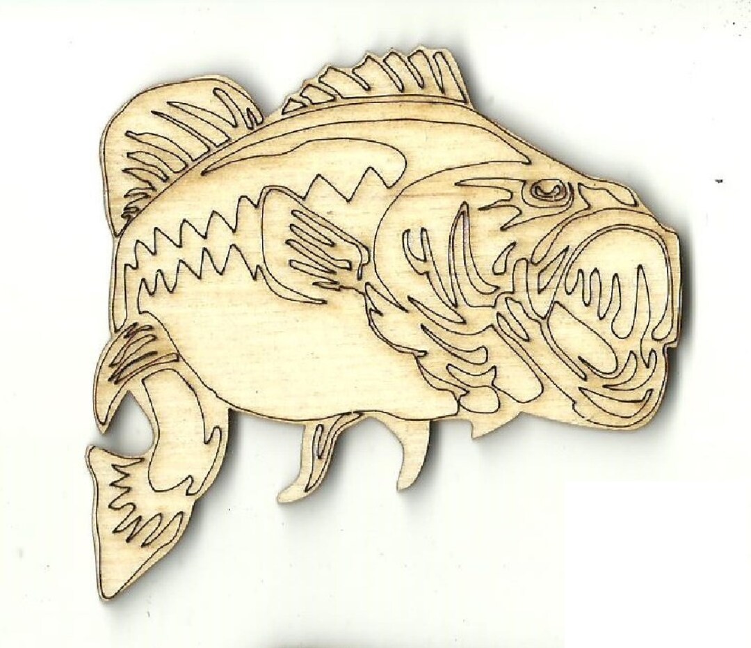Fish Engraved Laser Cut Out Unfinished Wood Shape Craft - Etsy