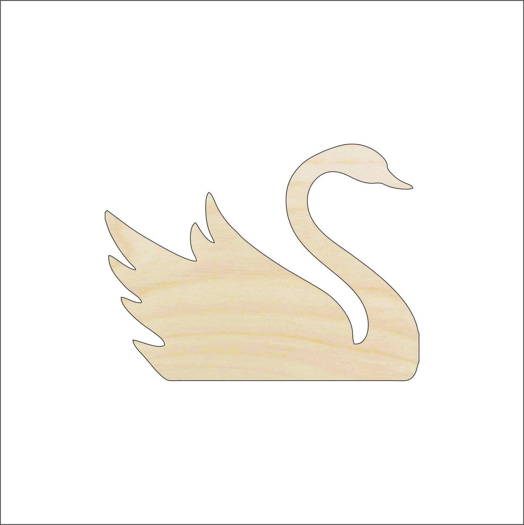 Bird Swan Laser Cut Out Unfinished Wood Shape Craft Supply BRD44 - Etsy