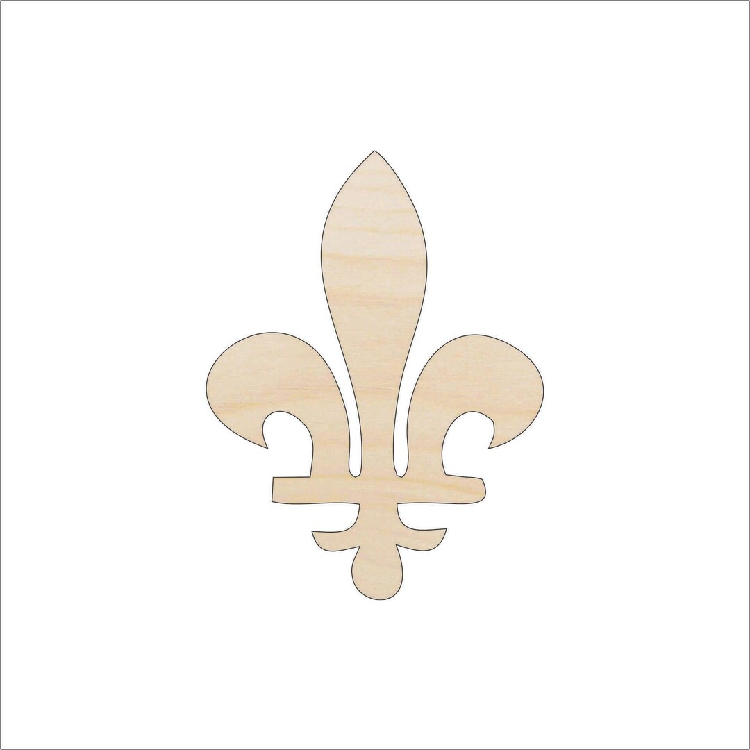 Fleur De Lis Wood Craft Shape - Laser Cut Baltic Birch Unfinished DIY ...