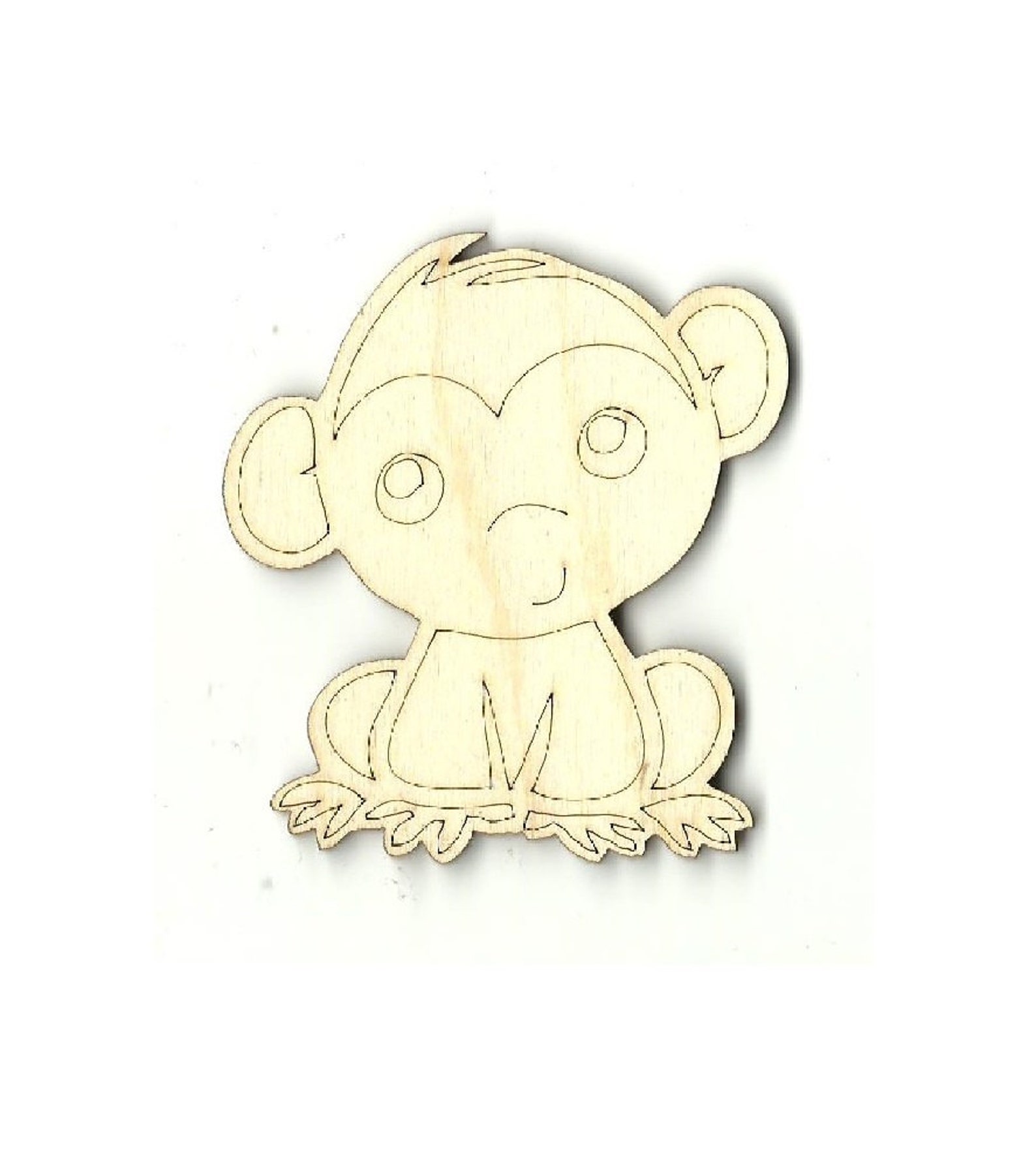 Monkey Laser Cut Out Unfinished Wood Shape Craft Supply APE2 - Etsy