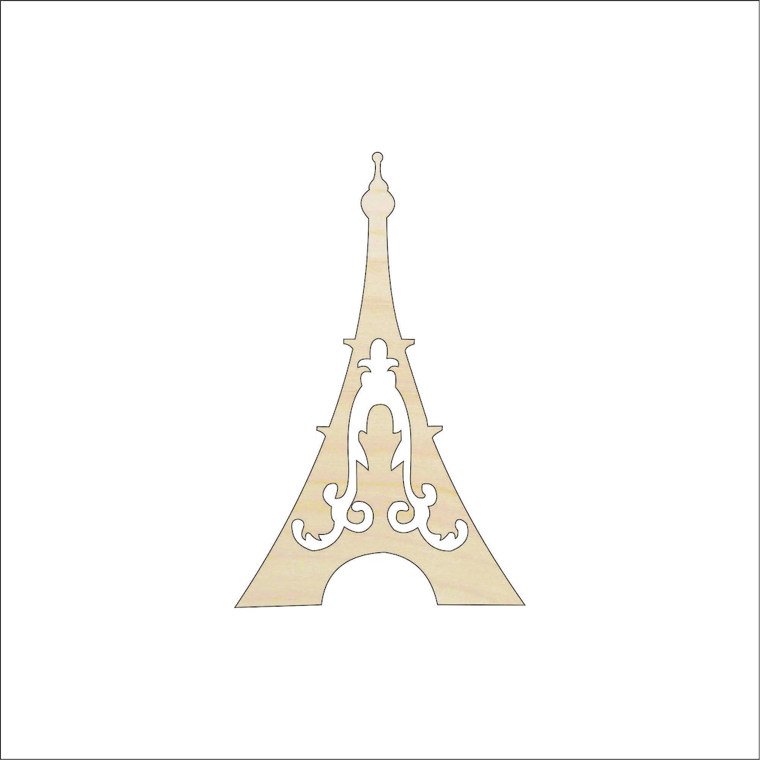 Country Paris Eiffel Tower - Laser Cut Out Unfinished Wood Shape Craft ...