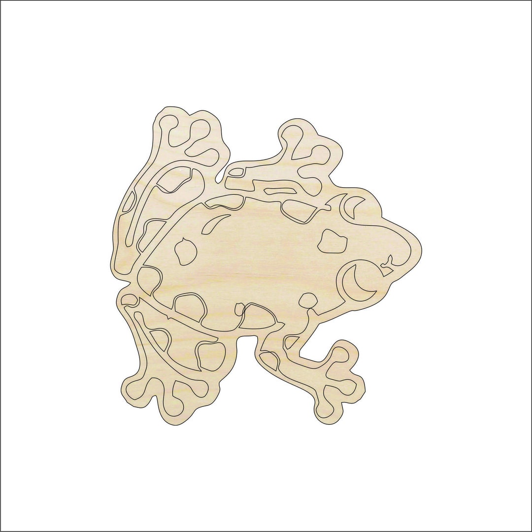 Frog Laser Cut Out Unfinished Wood Shape Craft Supply FRG3 - Etsy