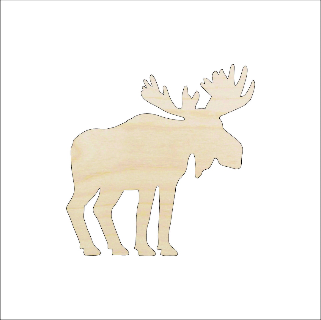 Moose - Laser Cut Out Unfinished Wood Craft Shape MUS7 - Etsy