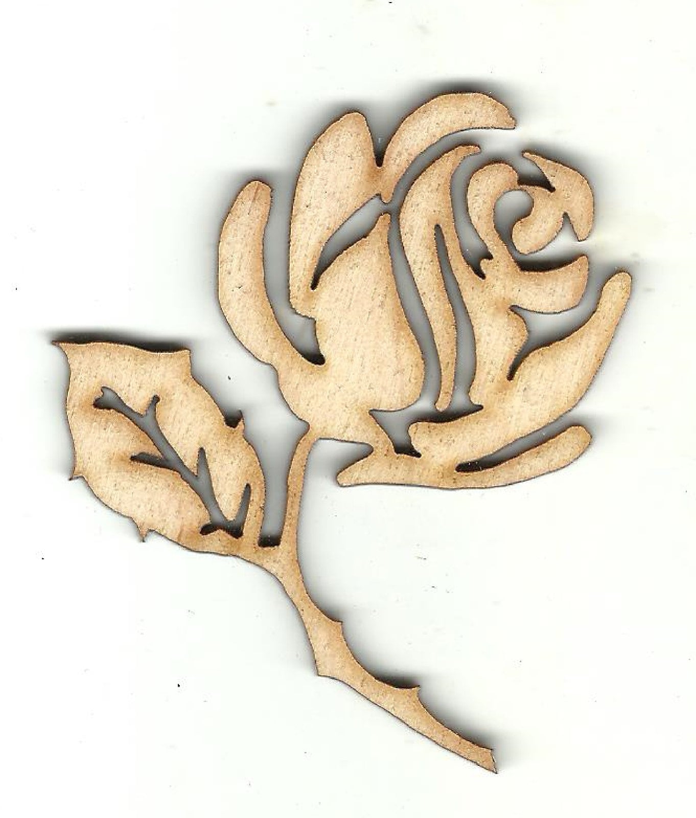 Rose Flower Laser Cut Out Unfinished Wood Shape Craft Supply - Etsy