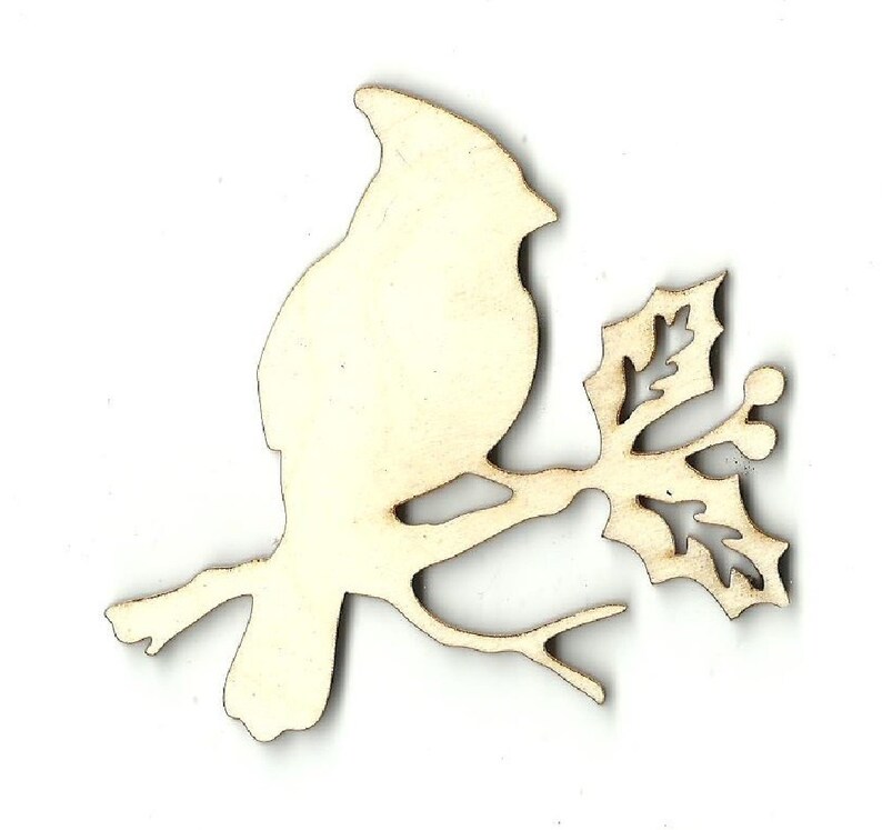 Cardinal & Holly Laser Cut Out Unfinished Wood Shape Craft - Etsy
