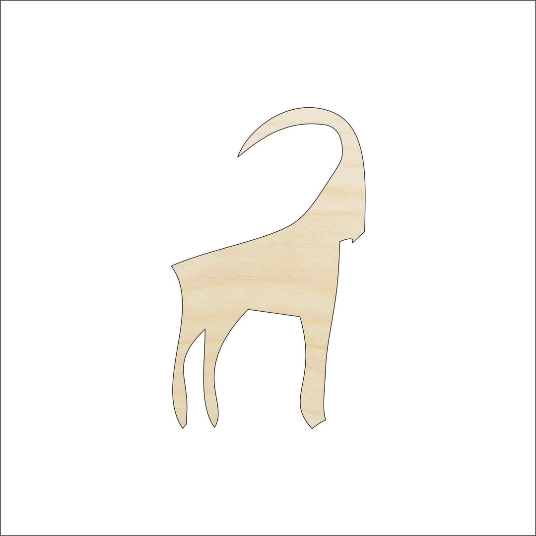 Mountain Goat Laser Cut Out Unfinished Wood Shape Craft Supply ANML56 ...
