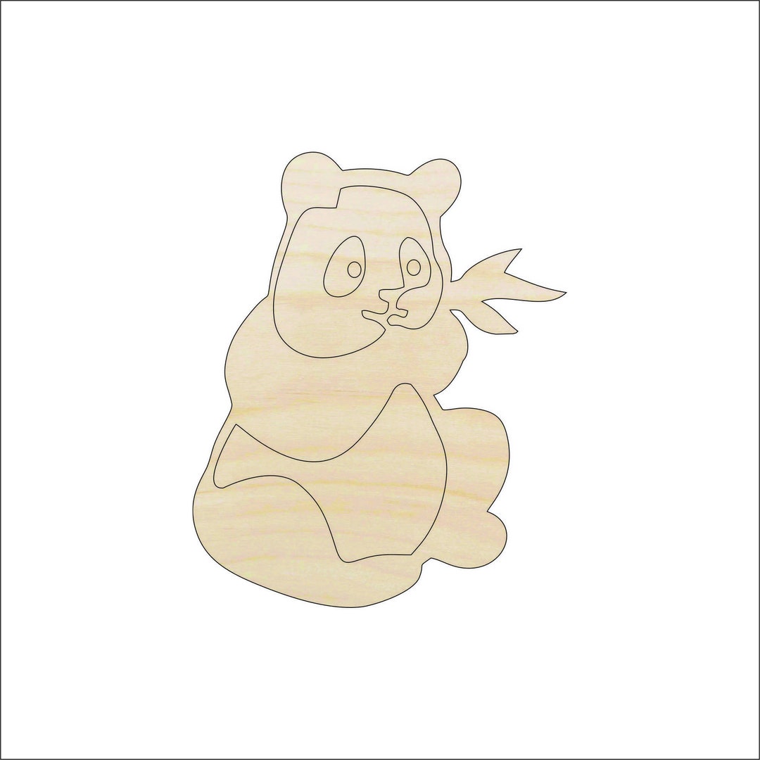Panda Bear - Laser Cut Outs Unfinished Wood Shapes Variety of Sizes ...