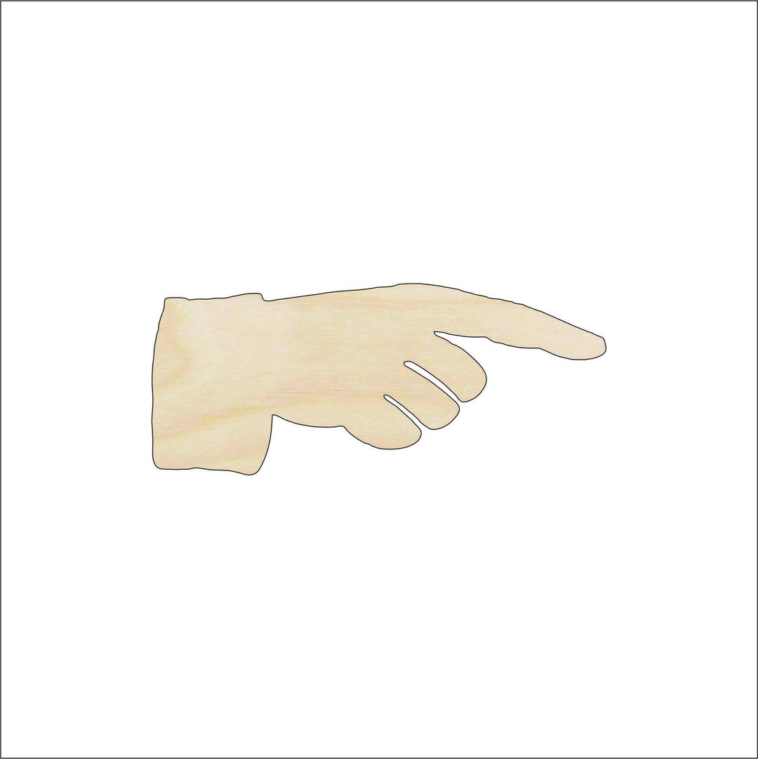 Vintage Pointing Hand Laser Cut Out Unfinished Wood Shape Craft Supply ...