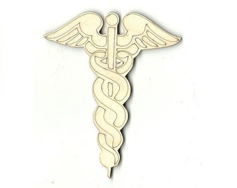Unfinished Wooden Caduceus Shape Medicine Craft up to - Etsy