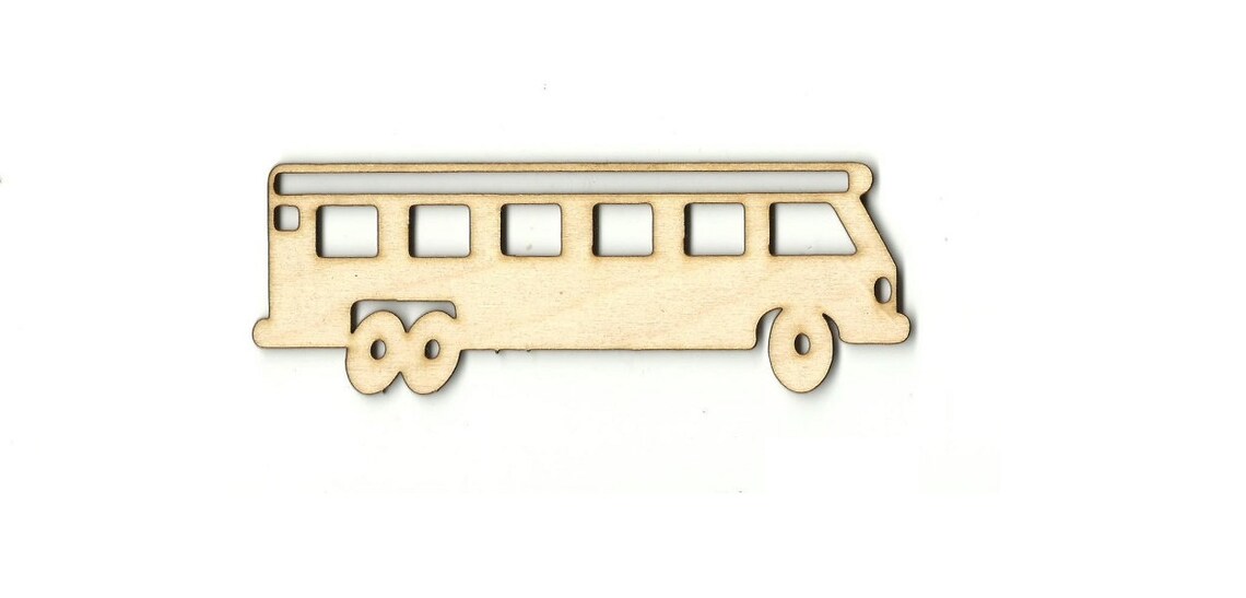 School Bus Laser Cut Out Unfinished Wood Shape Craft Supply - Etsy