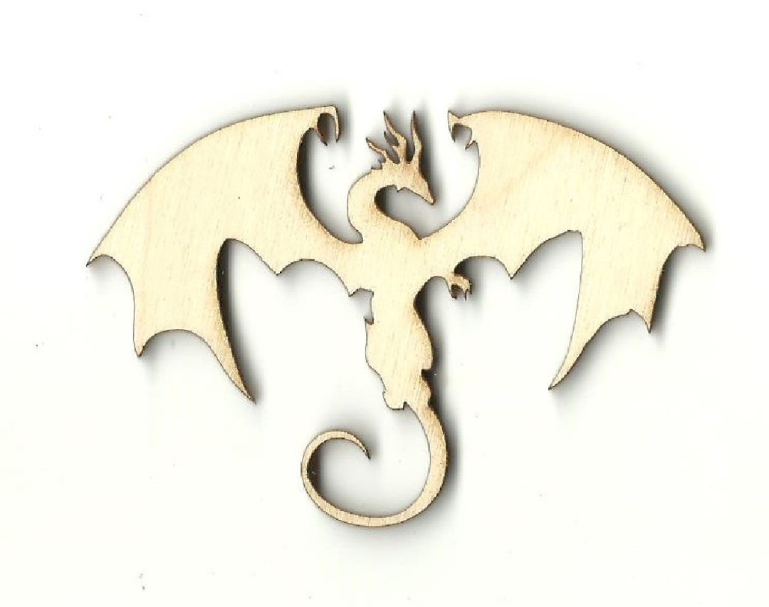 Dragon Laser Cut Out Unfinished Wood Shape Craft Supply - Etsy