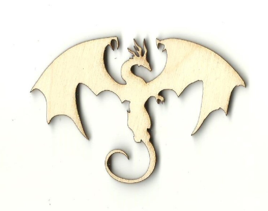 Dragon Laser Cut Out Unfinished Wood Shape Craft Supply - Etsy