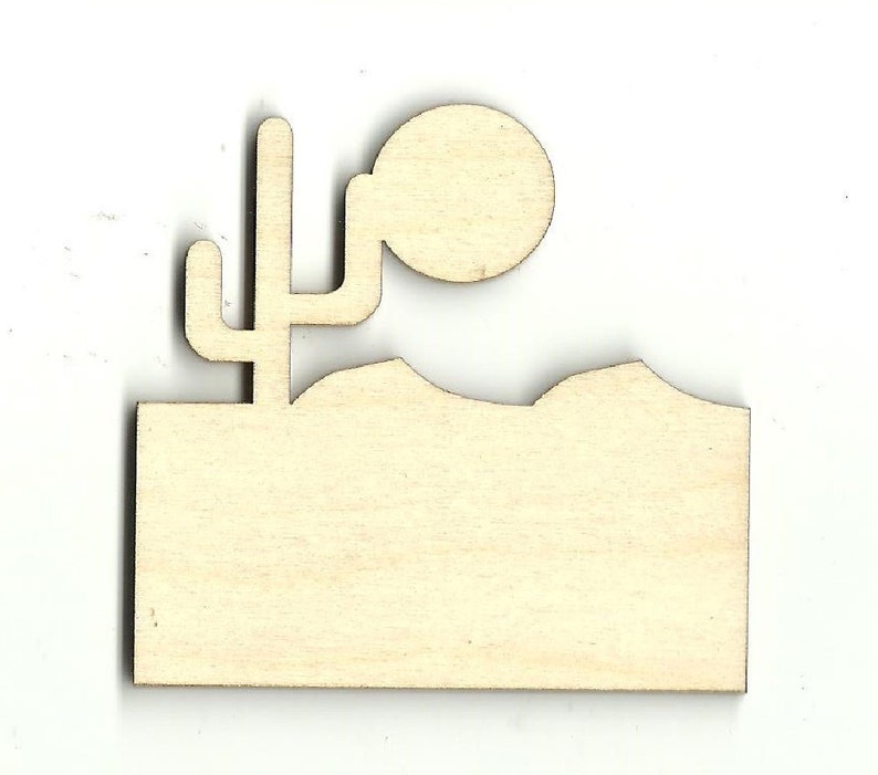 Desert Scene Unfinished Laser Cut Out Wood Shape Craft | Etsy