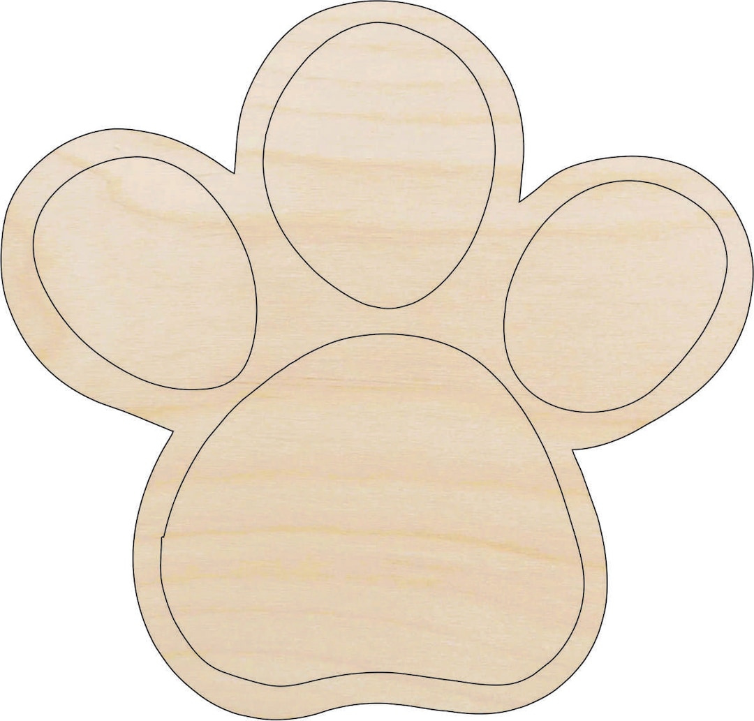 Dog Paw Laser Cut Out Unfinished Wood Craft Shape DOG135 - Etsy