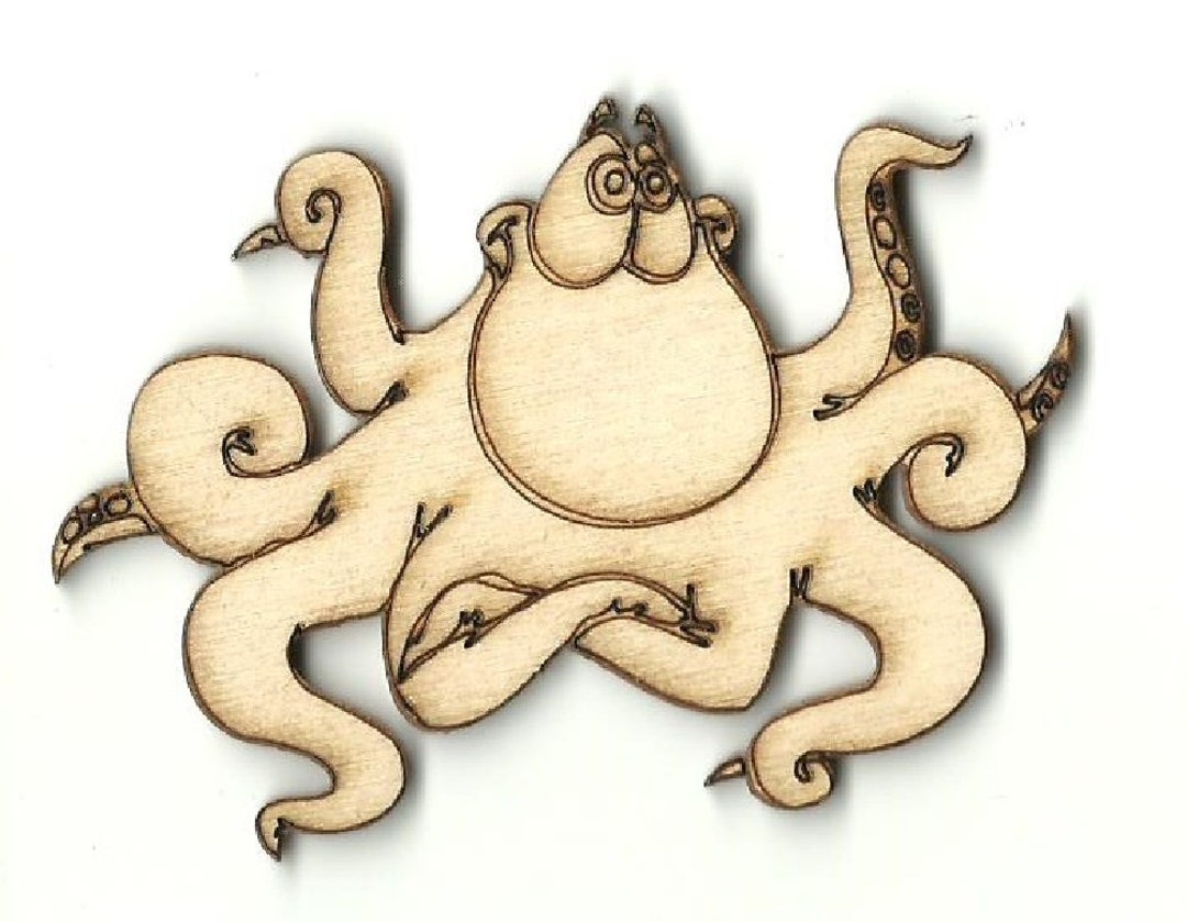 Octopus Laser Cut Out Unfinished Wood Shape Craft Supply - Etsy