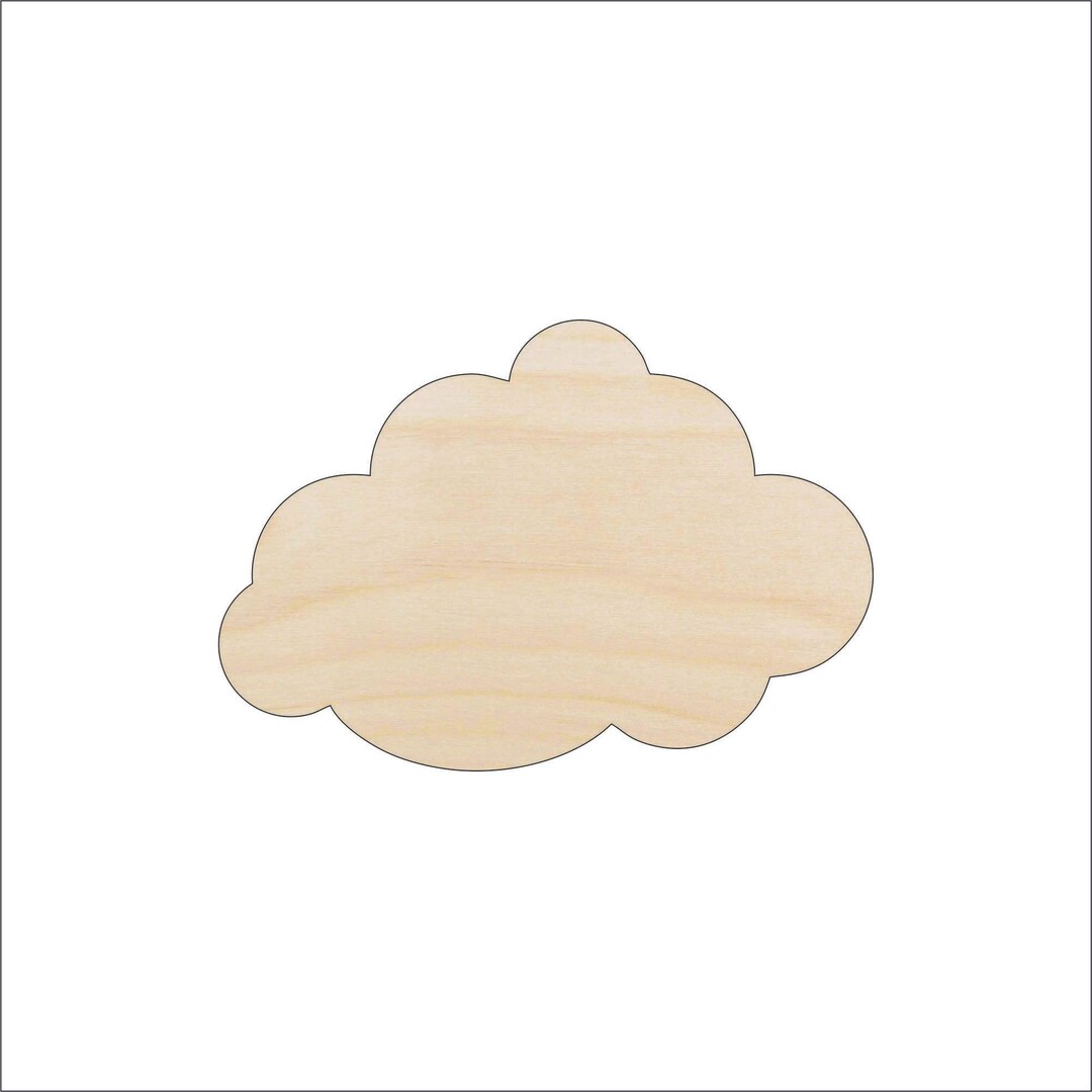 Cloud Wood Craft Shape - Laser Cut Baltic Birch Unfinished DIY Art ...