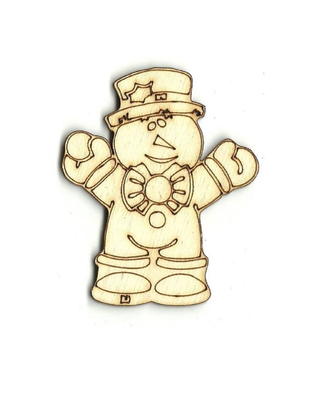 Snowman Laser Cut Out Unfinished Wood Shape Craft Supply - Etsy