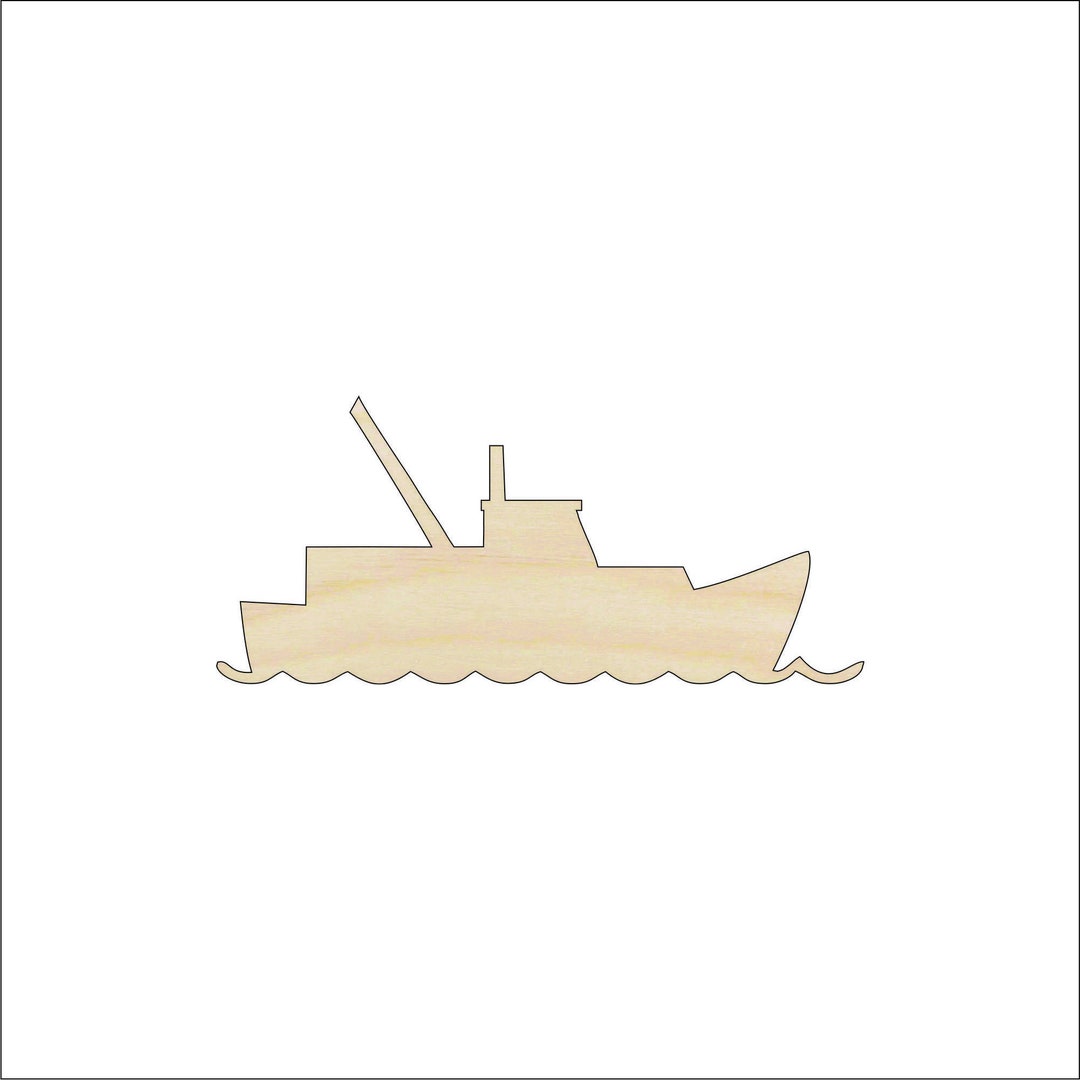 Fishing Boat Laser Cut Out Unfinished Wood Shape Craft Supply BOT47 - Etsy