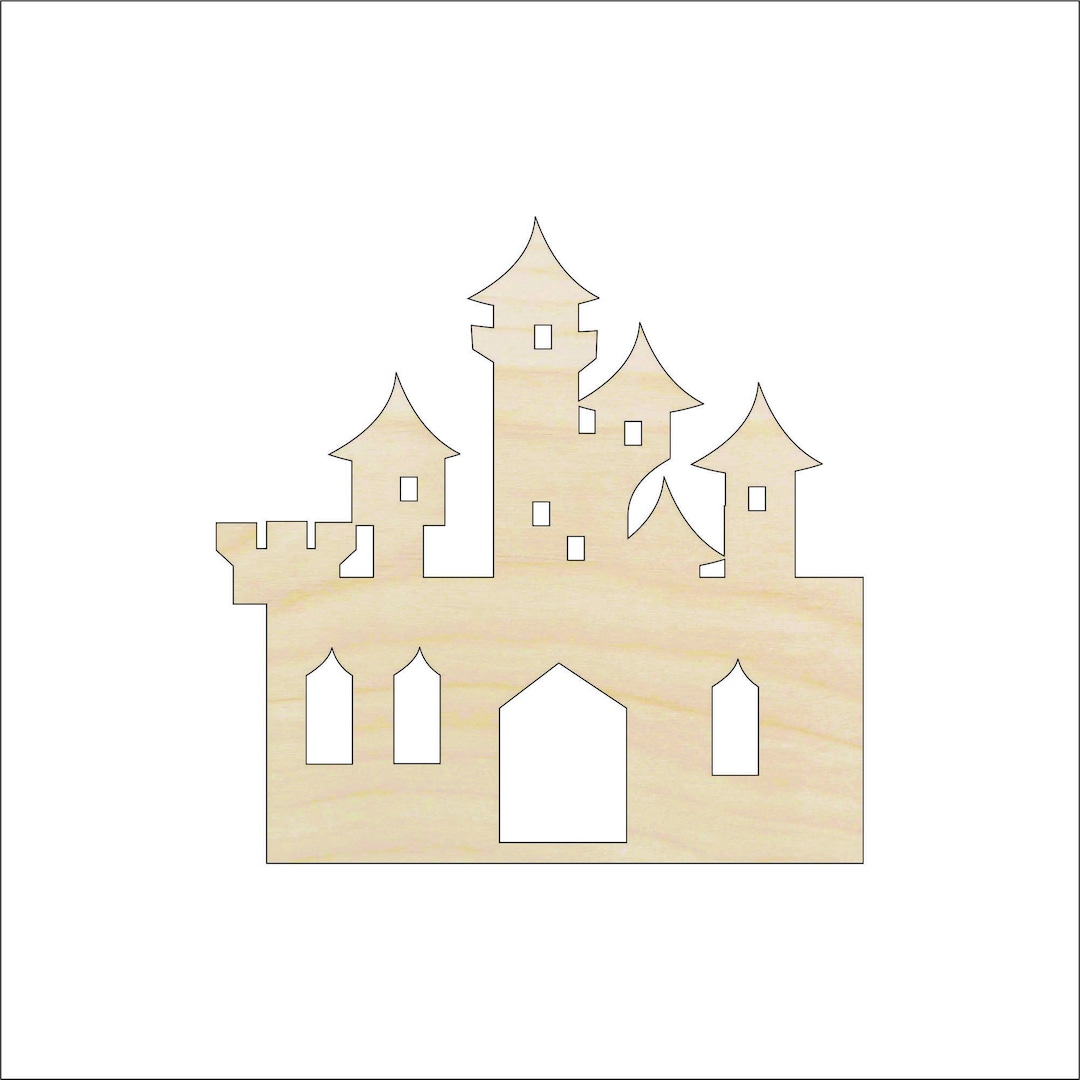 Castle - Laser Cut Out Unfinished Wood Shape Craft Supply BLD85 - Etsy