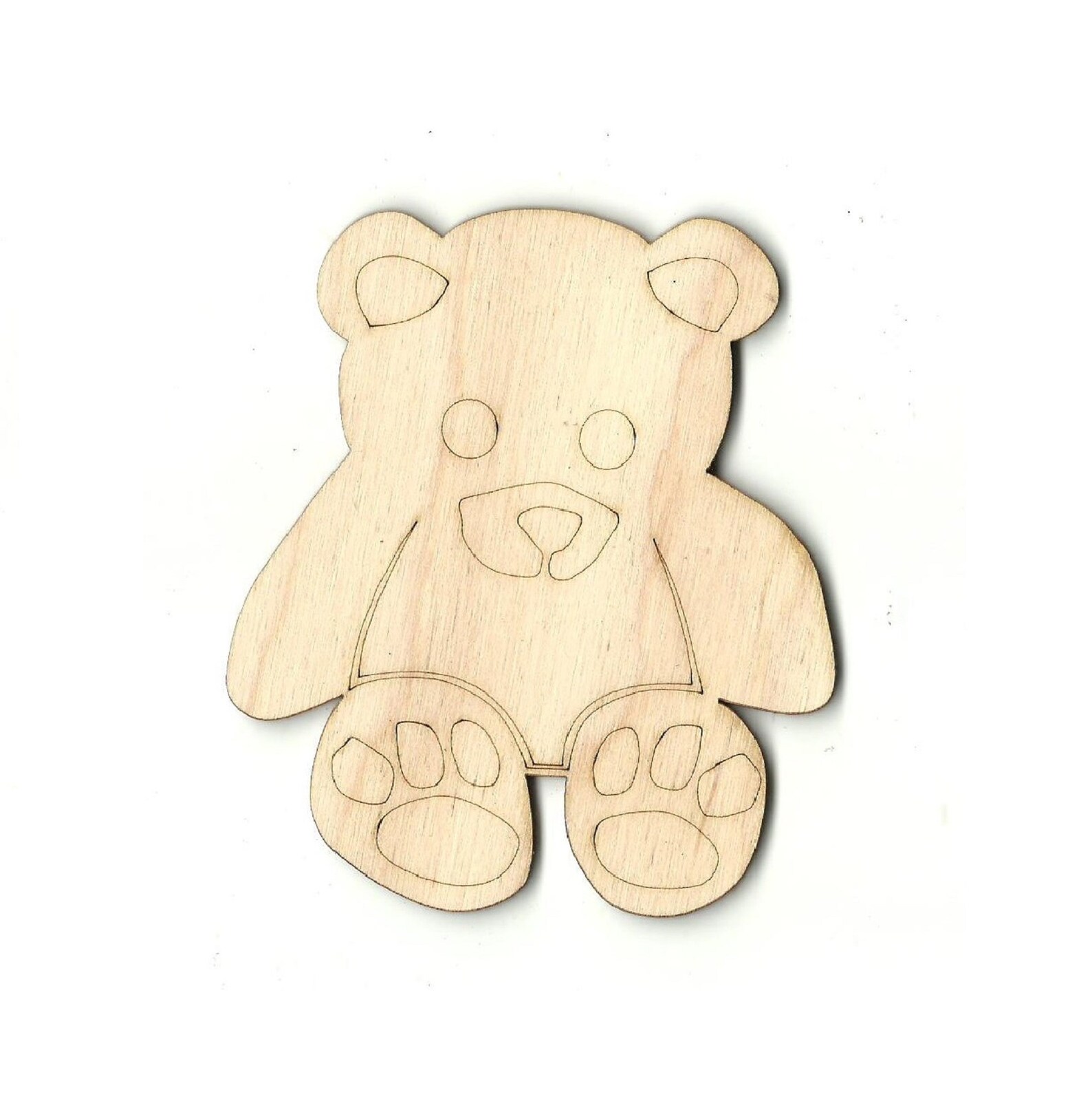 Wood Teddy Bear Laser Cut Out Unfinished Wood Shape Craft - Etsy