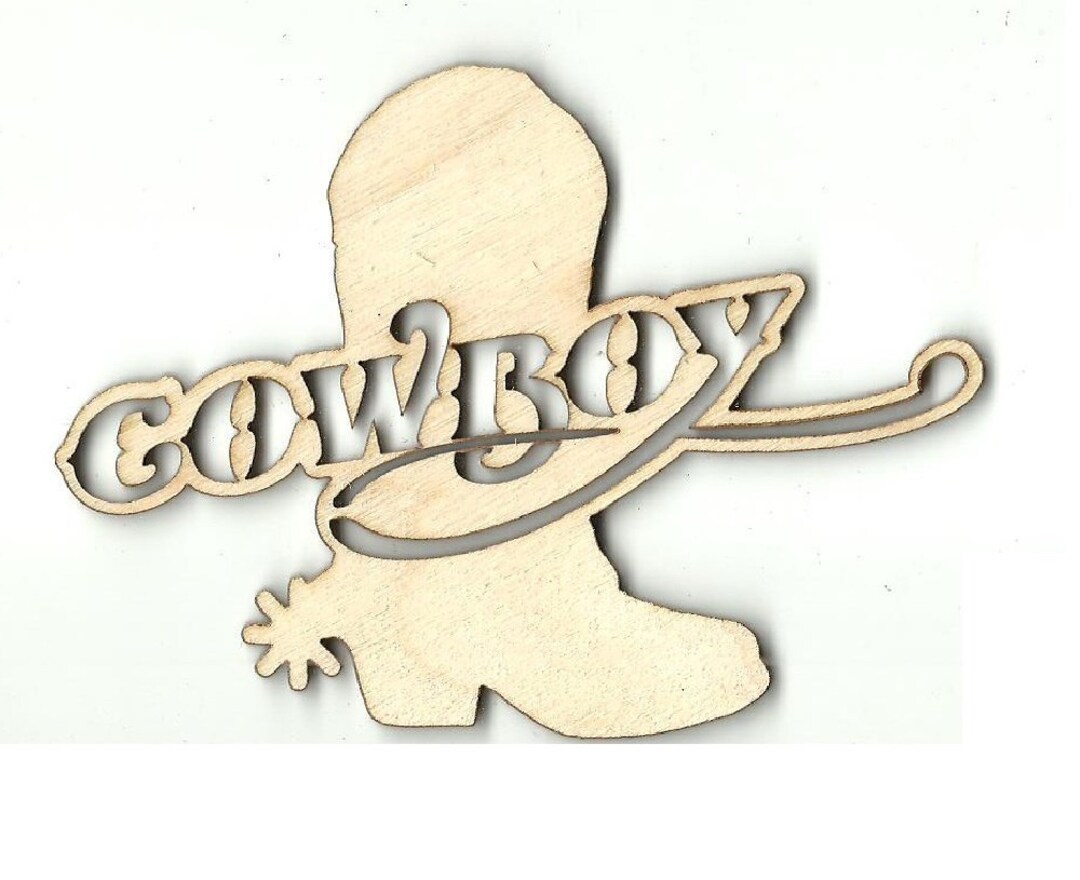 Cowboy Boot Laser Cut Out Unfinished Wood Shape Craft Supply - Etsy