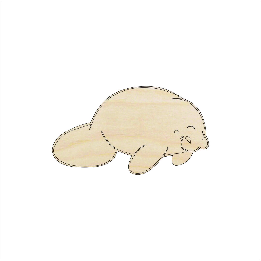 Manatee - Laser Cut Out Unfinished Wood Shape Craft Supply SEA34 - Etsy