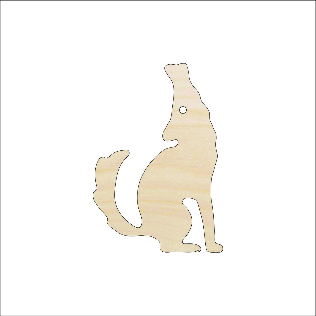 Howling Coyote Laser Cut Out Unfinished Wood Shape Craft Supply ANML20 ...