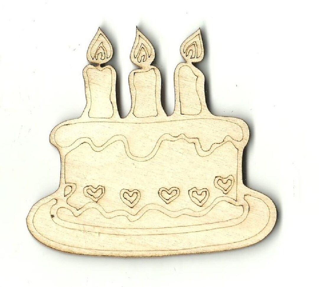 Birthday Cake Laser Cut Out Unfinished Wood Shape Craft - Etsy